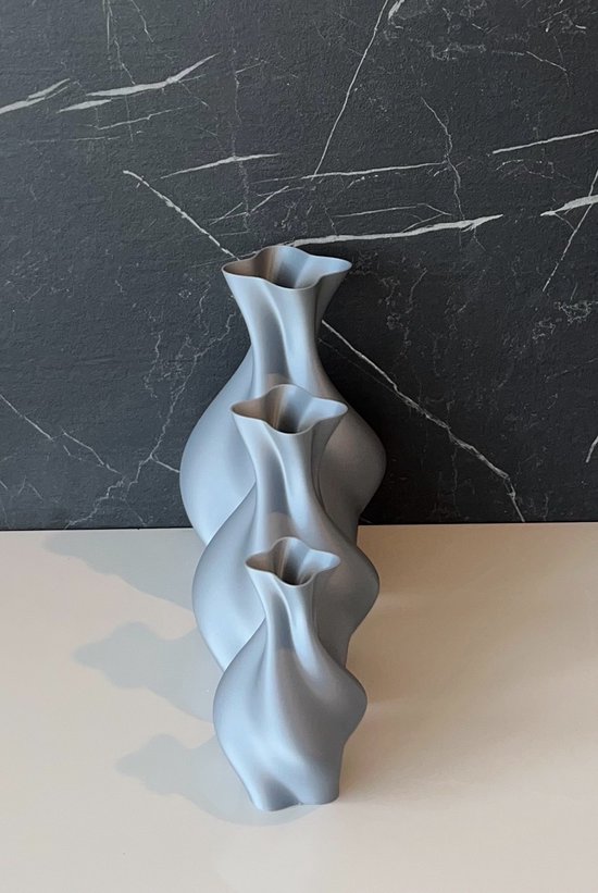 Studio Vaseo Quatro Flowa Space Grey – Set van 3 Vazen – 3D Geprint ...