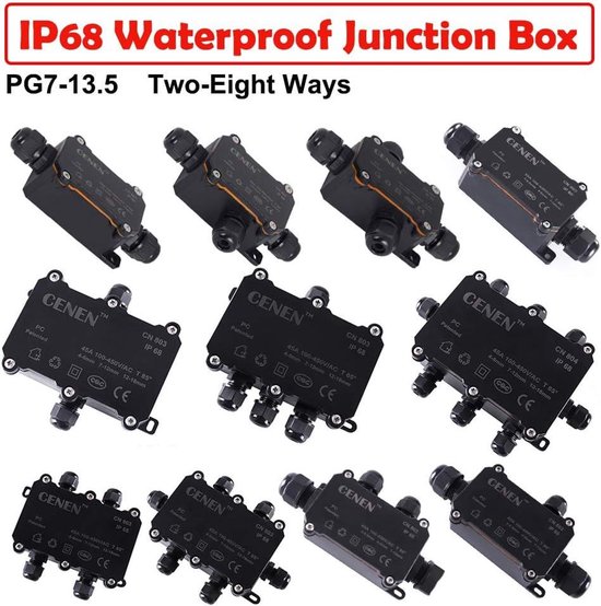 Waterdichte Junction Box IP68 8 Way Elektrische Kabel Connector Gland | bol