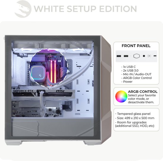 Sedatech Advanced Gaming PC Waterkoeling White Case • AMD Ryzen 9 9900X ...