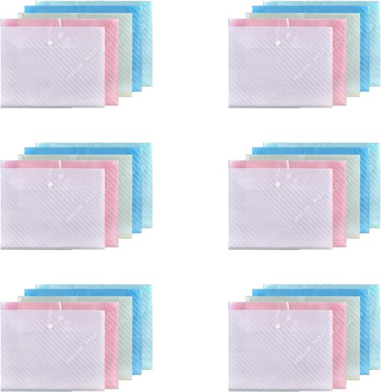 Document Bags Binding 5 Colors A4 Transparent Bag Folder with Push ...