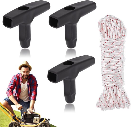 Touw 10 m met starter handvat voor grasmaaiers, kettingzagen en ...