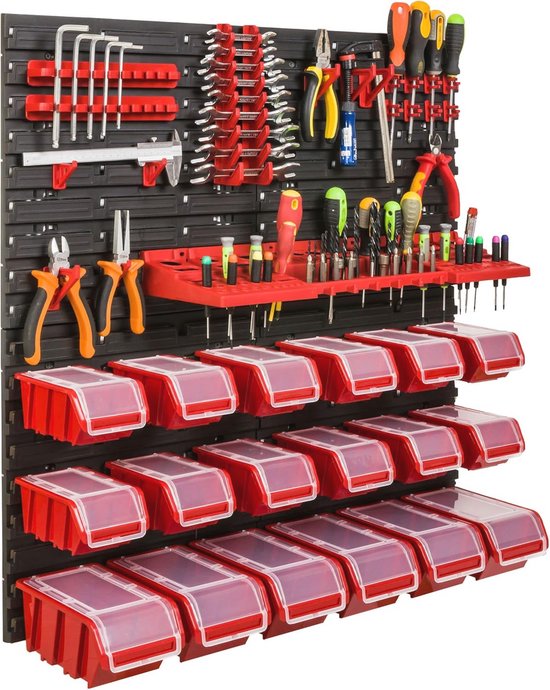 Ruimtesparend Opbergsysteem met Wandplank en Gereedschapshouders - 780 ...