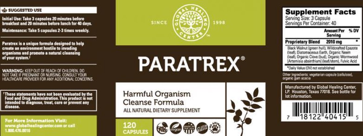 GHC (Global Healing Center) GHC Paratrex - 120 capsules | bol.com