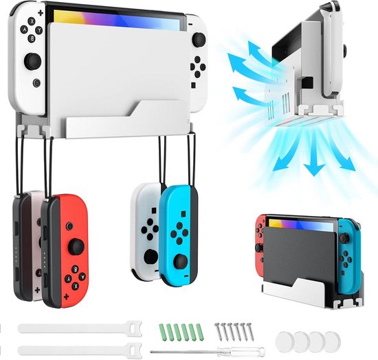 Metal Wall Mount Bracket for Nintendo Switch/Switch OLED with 4 Joy-Con ...