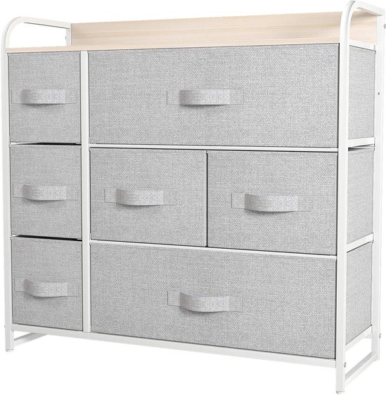 Seven Drawer Chest of Drawers Storage Organizer Unit for Bedroom and ...
