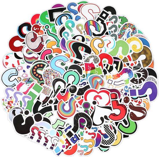 120 stuks vraagteken stickers - Waterdicht, zelfklevend vinyl voor ...