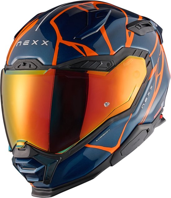 Nexx X.WST 3 B-Side Donker Blauw Mat Oranje Integraalhelm - Maat XS ...