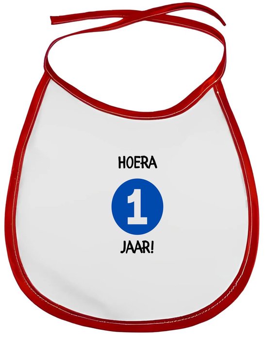 Akyol - hoera 1 jaar slabbetje rood - Verjaardag - jarigen ...
