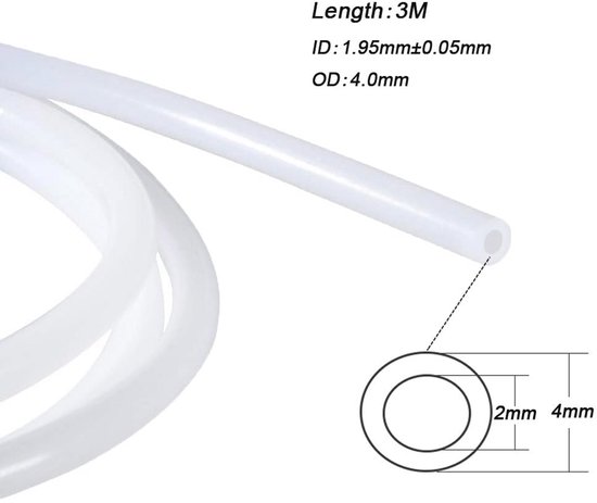 3 Meter 3D Printer Teflon Buis met Pneumatische Connectoren Set | bol