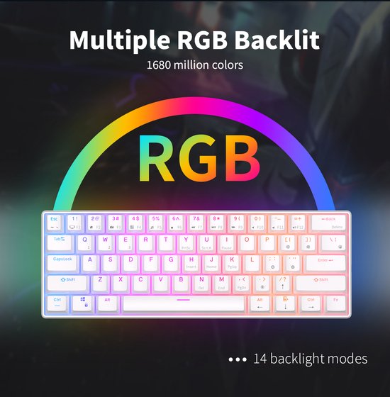 Royal Kludge RK61 Toetsenbord - Mechanisch Gaming - Draadloos - RGB ...