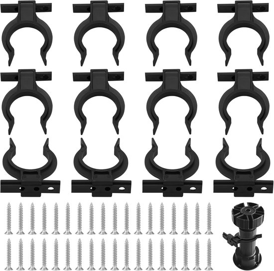 Bevestigingsclips voor keukenplinten - 12 sets - zwart | bol