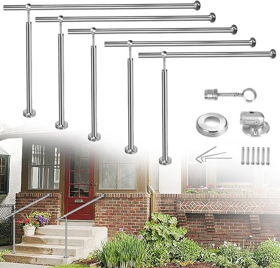 NAIZY leuning roestvrij staal 150x90cm trapleuning outdoor-indoor ...