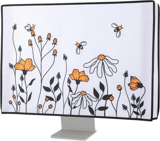 Beschermhoes voor 27-28" monitor - Computerscherm cover in zwart/oranje ...