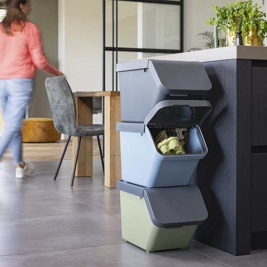 Sunware Sigma Home sorteer bak met deksel - 2x - afvalbak - blauw ...