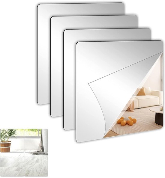 Spiegel Sticker Set - Plakspiegels - Wandspiegel - Spiegel Sticker ...