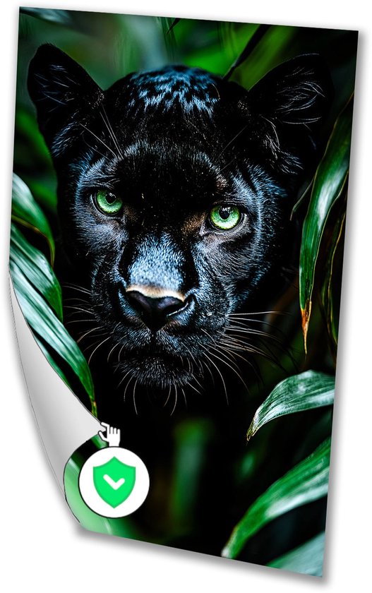Zwarte panter met groene ogen - Panter poster - Poster dier ...