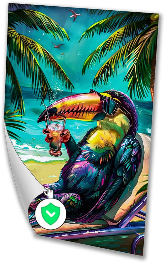 Tropische toekan met zonnebril - Tropisch poster - Poster toekan ...