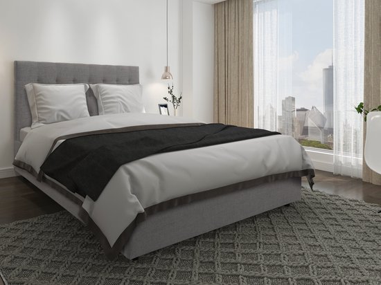 Hamar|Bed 140x200 cm in Grey Fabric | bol