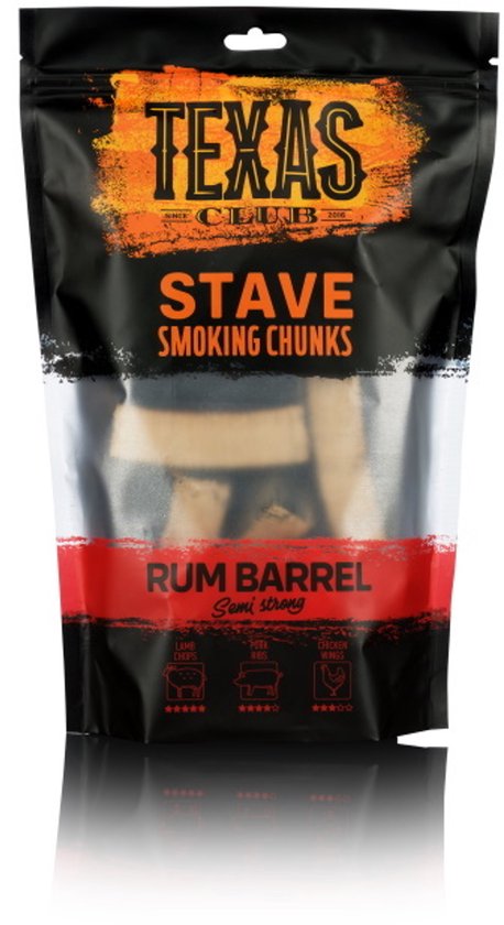 Texas Club | rookhout chunks Rum barrel, 15 stuks | bol