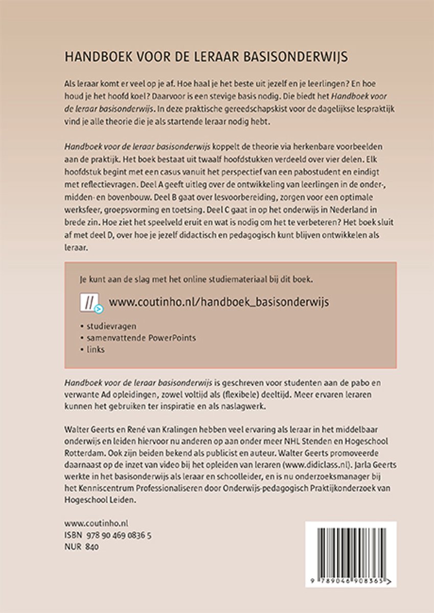 Handboek voor de leraar basisonderwijs - theorie en praktijk voor ...