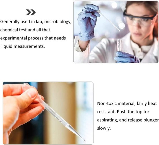 100 stuks kunststof transferpipetten 3 ml - Meetpipet voor ...
