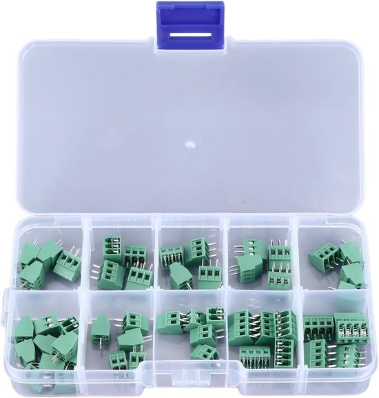 50PCS Screw Terminal Connector 2.54mm Pitch 2P 3P 4P PCB Mount Terminal ...