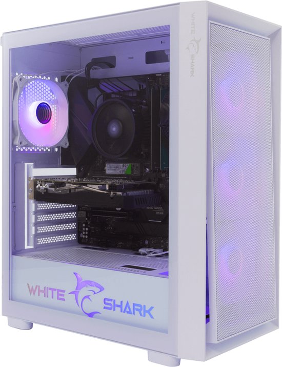 White Shark WARHEAD | Midi Tower Case | Inclusief 4 RGB Fans | Wit | bol