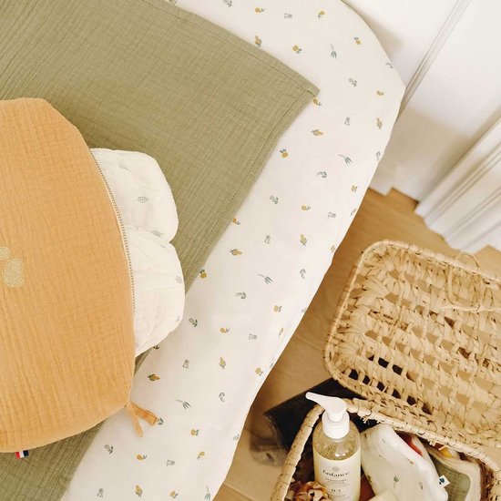 Cocoeko - PLEIN AIR aankleedkussenhoes + 2 SAGE inbakerdoeken | bol