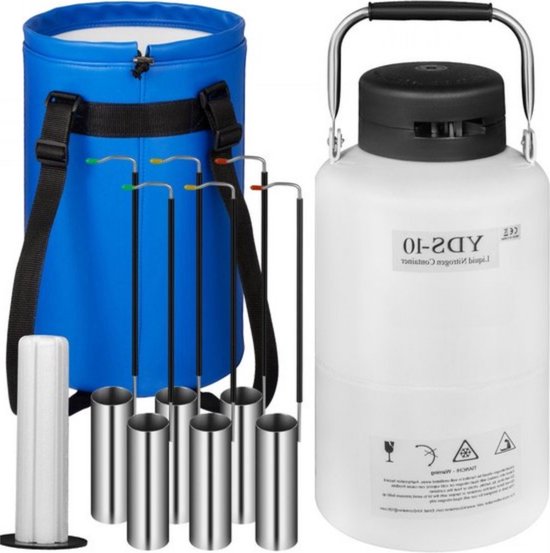 Cryogene Stikstoftank PRO - 10L Opslag - Met Accessoires | bol