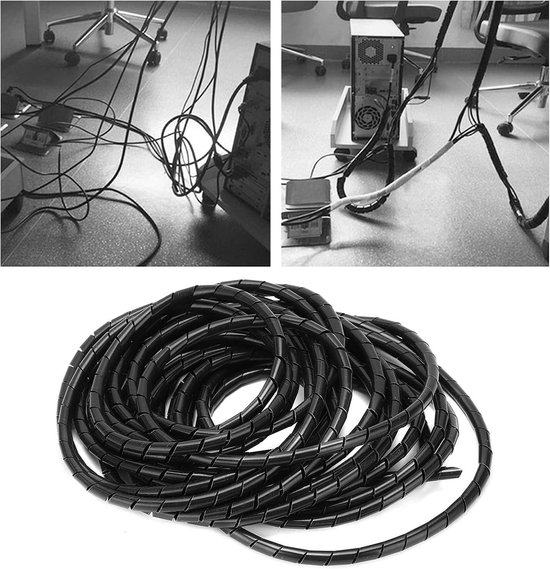Flexibele Spiraal Wrap Kabel Buis 10m PVC Kabel Slang Isolerende ...