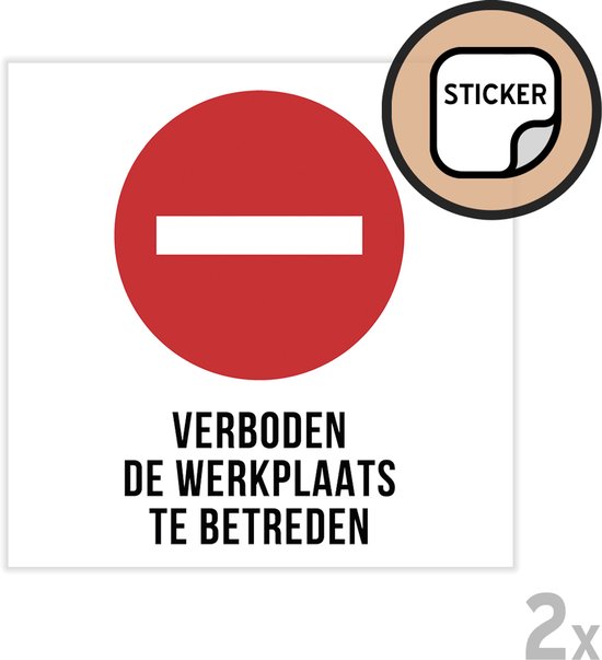Pictogram/ stickers (2x) | "Verboden de werkplaats te betreden" | 15 x ...