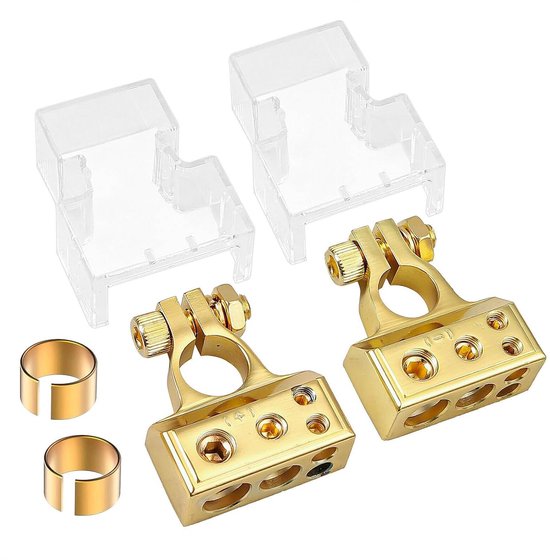 Battery Terminals - Pack of 2 with Transparent Cover and Ring Clamp ...