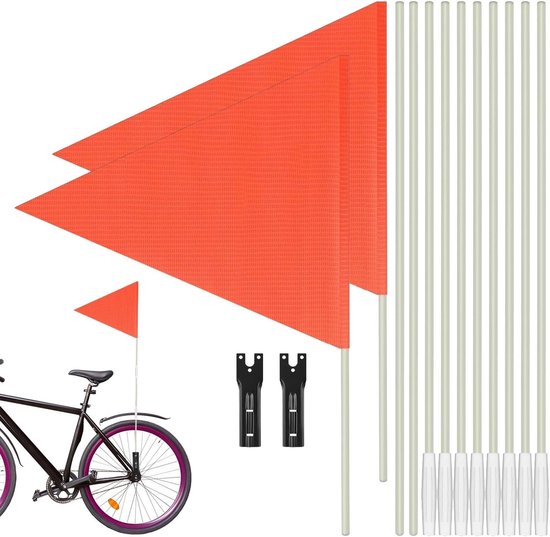 2 stuks 200 cm verstelbare fietswimpels voor kinderfiets - deelbare ...