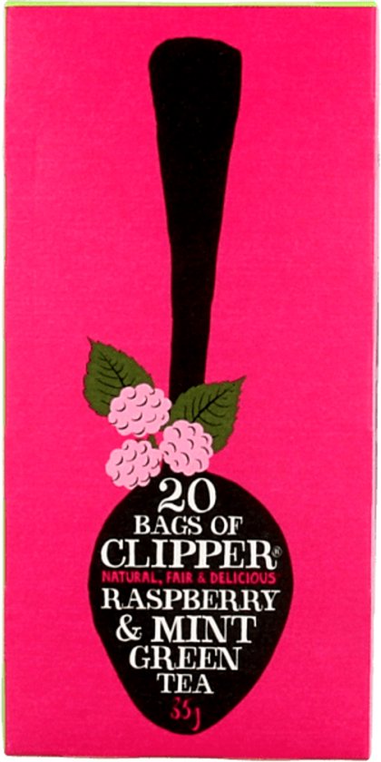 Clipper - Organic green tea raspberry-mint - 20 zakjes | bol