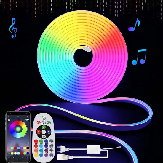 RGB Neon LED Strips 20M - Outdoor Waterdichte LED Strip met Bluetooth ...