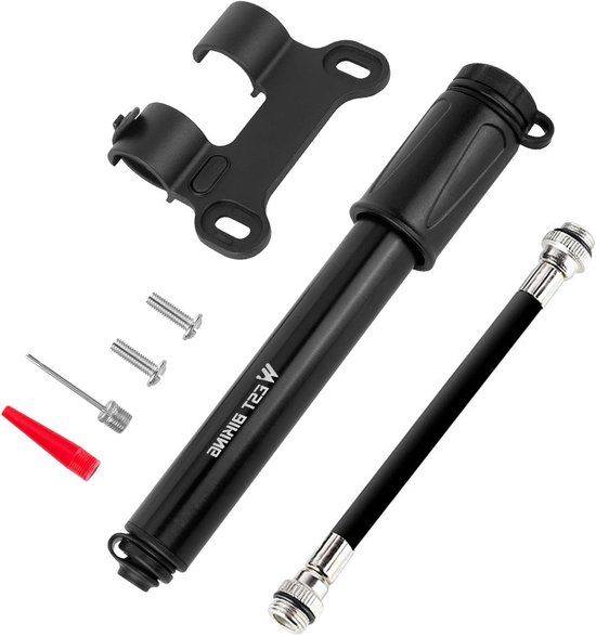 Mini-fietspomp met slang - hoge druk - compact - aluminium | bol