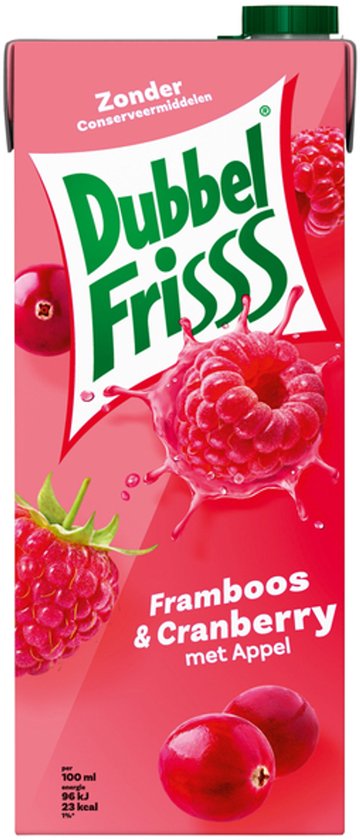 Dubbelfrisss - Boisson gazeuse - Framboise-Canneberge - 8 x 1,5L | bol