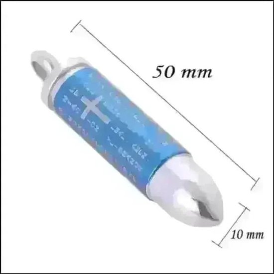 Aramat Jewels-Gedenkhangers-Stalen Bullet Crematie Hanger--Bijbeltekst ...