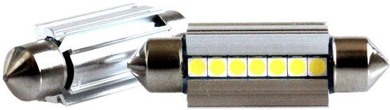 C5W 39mm autolamp 2 stuks | LED festoon | 7-SMD 2.3W - 6000K - heatsink | CAN-BUS 12 V DC | bol