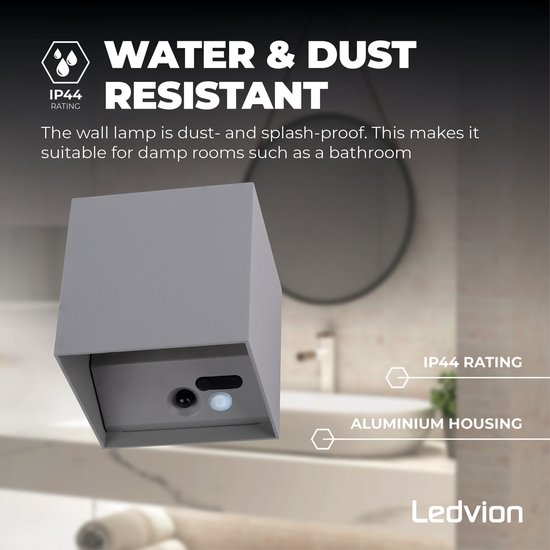 Ledvion - 4x USB Oplaadbare Wandlamp met Sensor – 4400 mAh – Grijs ...