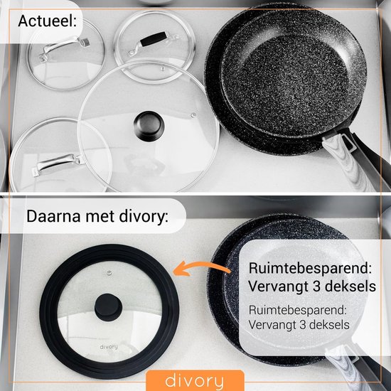 Universele Deksel 28, 30 en 32 cm- Pannendeksel Glazen - Spatdeksel met Gegradueerde... | bol