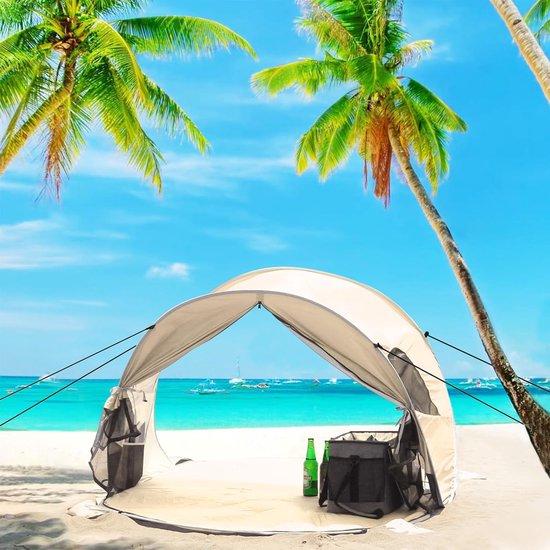 Gemakkelijke Pop Up Strandtent - Zonnebescherming voor 3-4 Personen | bol