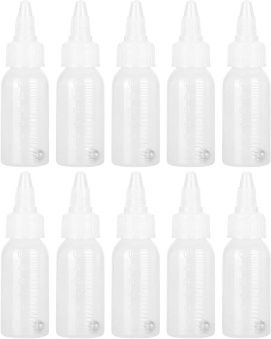 30 ml set van 10 mini-plastic spuitflessen met schaal - draagbare ...