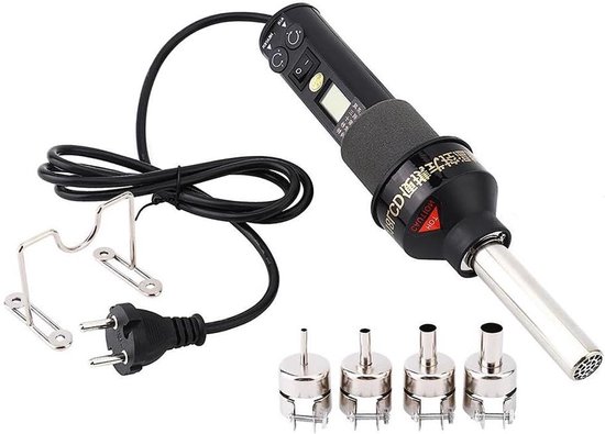 Draagbaar Heteluchtpistool - Temperatuur + Luchtstroom Instelbaar - Digitaal Display -... | bol