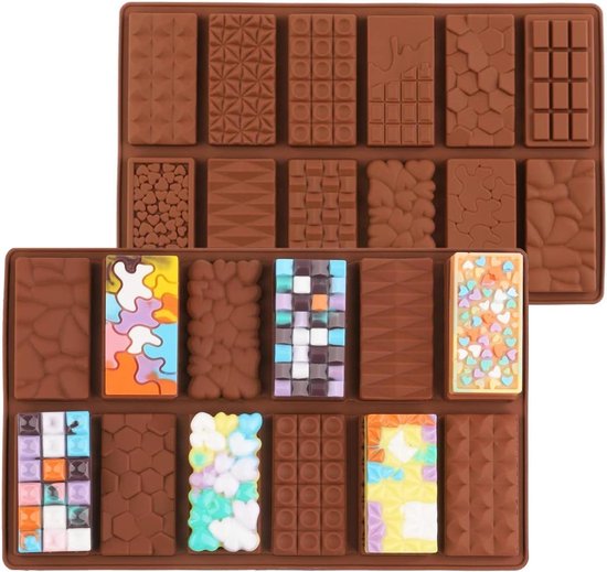 Vormen voor Chocolade - Set van 12 Premium Siliconen Vormen voor Bakken ...