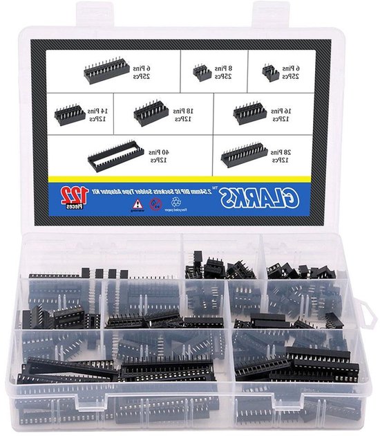 2.54mm Pitch DIP IC Sockets Soldeer Type Adapter Assortiment Kit... | bol