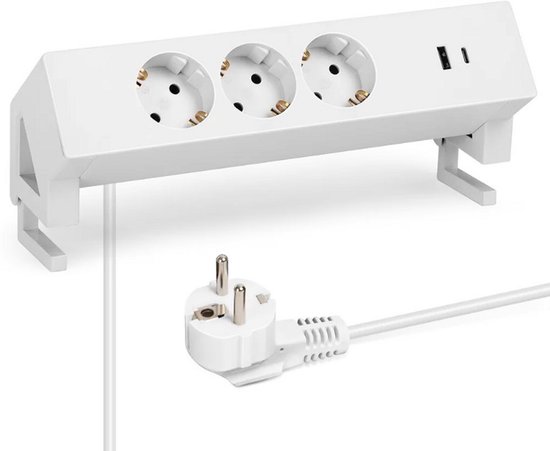 Tafelstopcontact 5-in-1 – 3 Stopcontacten, USB-A & USB-C ...