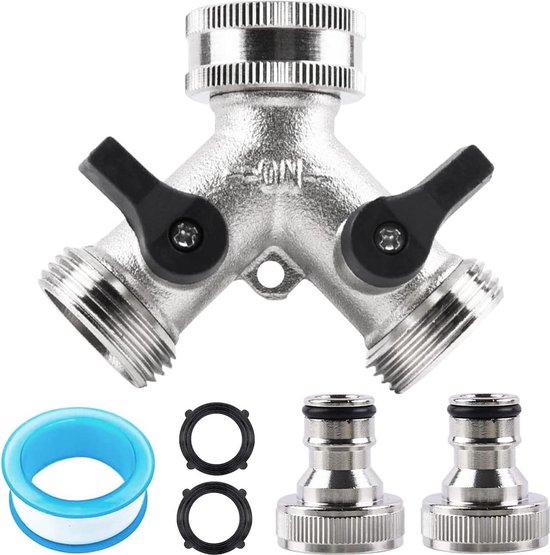 Y Stuk kraan splitter - Y-stuk 3/4 - Y Stuk kraan - Kraan Splitter - voor wasmachine -... | bol