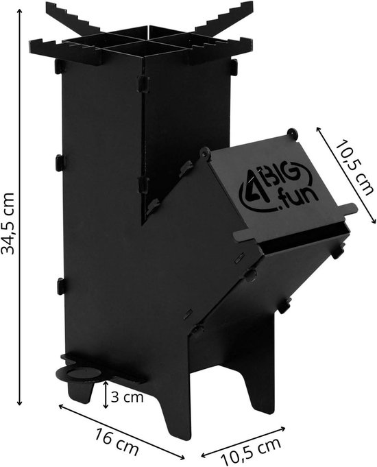 Rocket Stove Open haard voor Dutch Oven Tuin Terras Fire Oven BBQ ...