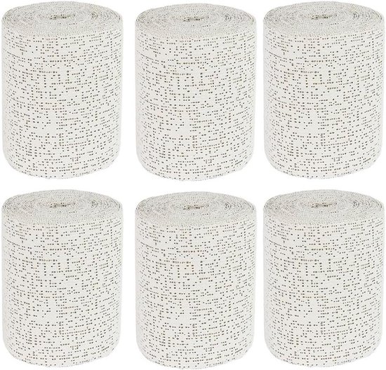 Gipsverband 5 m x 10 cm - 6 rollen (30 m) voor knutselen, afdrukken ...